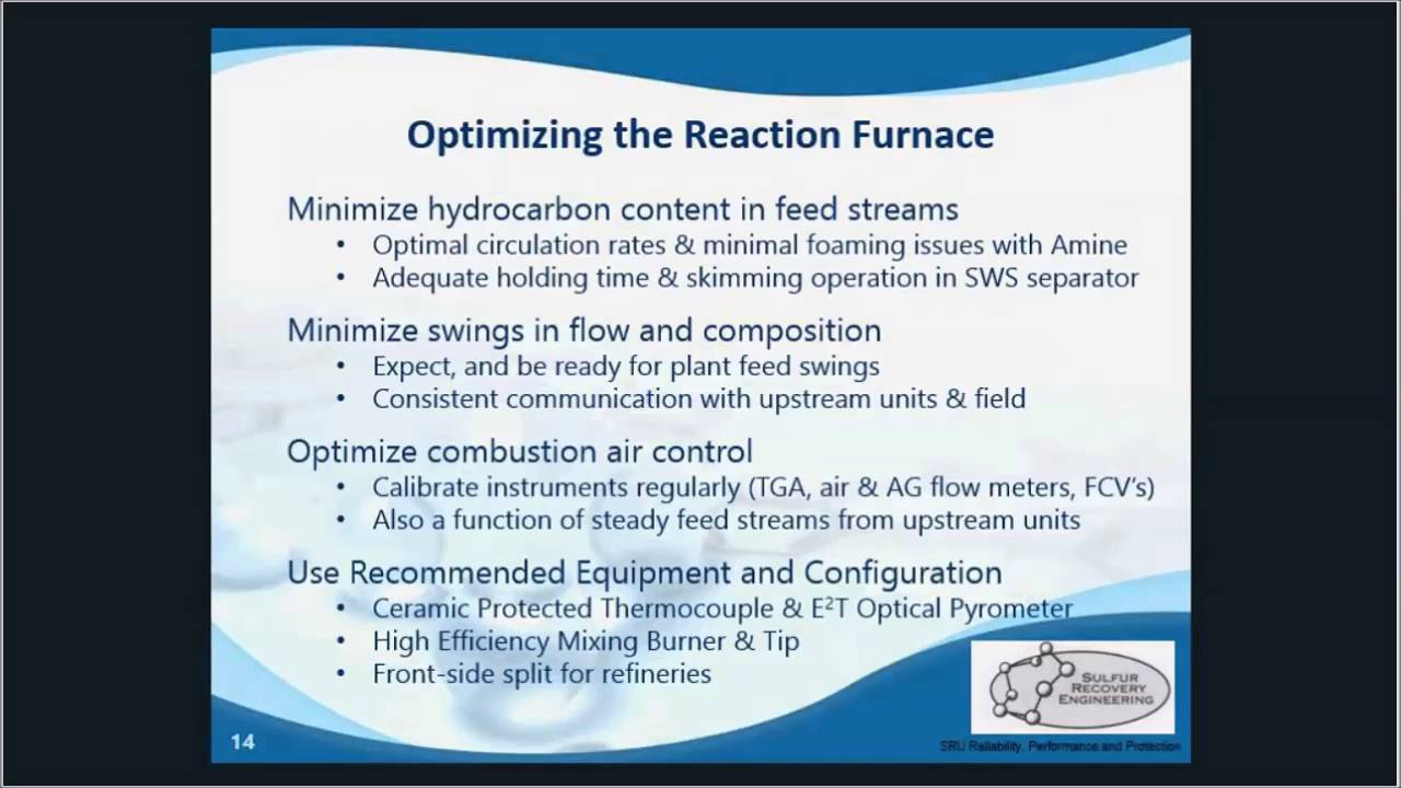 Optimizing the Reaction Furnace - YouTube