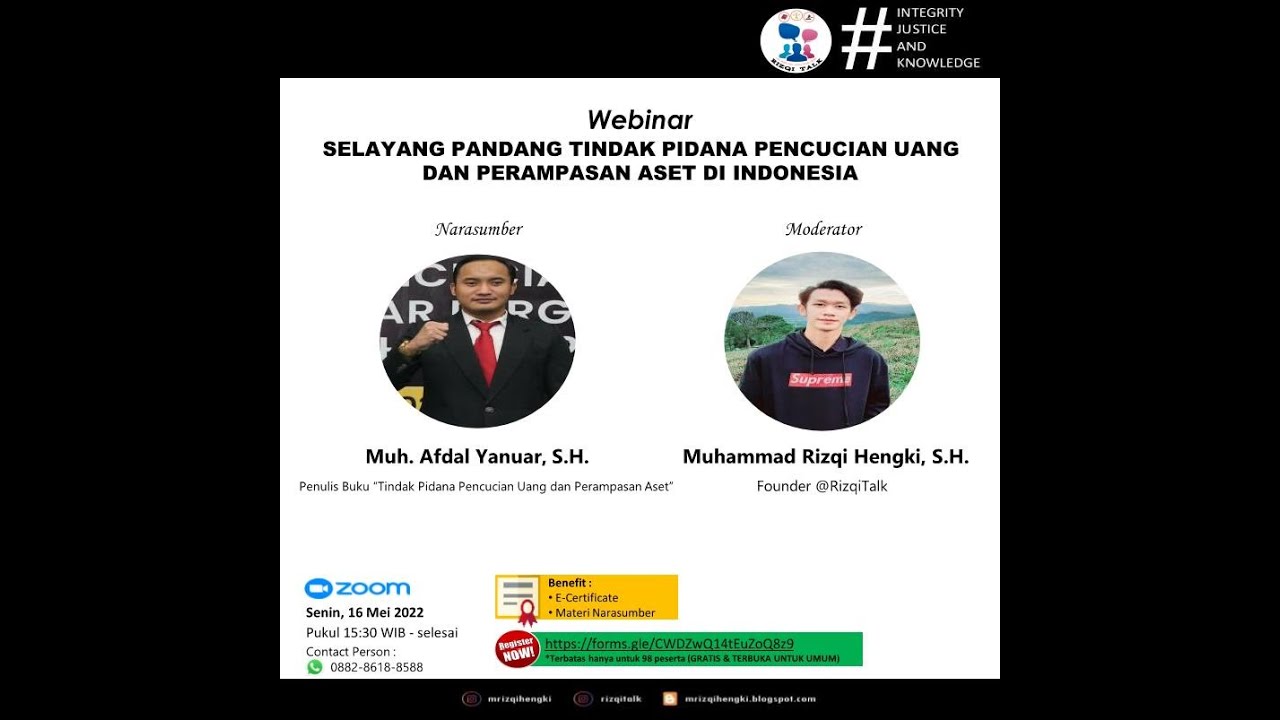 Webinar Rizqi Talk 16 Mei 2022 - Muh. Afdal Yanuar - YouTube
