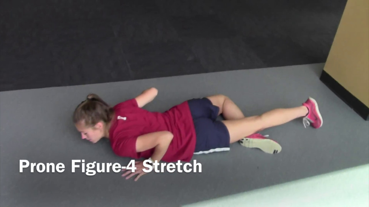 Prone Figure 4 Stretch - YouTube