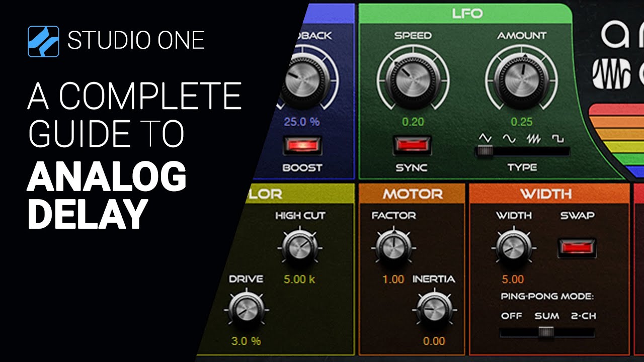 A guide to the Studio One ANALOG DELAY - complete walkthrough tutorial - YouTube