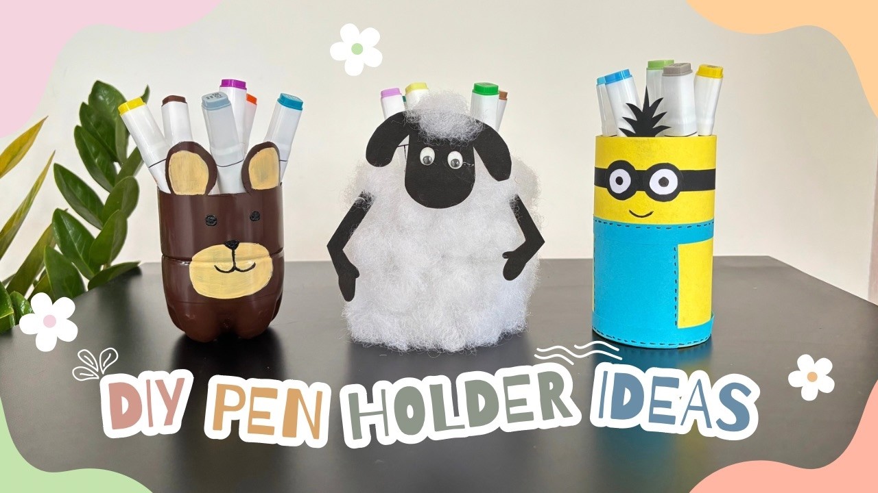 3 DIY Pen Holder Ideas☁️ || Bottle recycling || Cuddle Cloud - YouTube