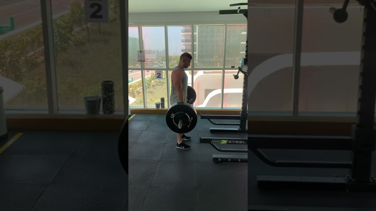 BB Deadlift high hip position to emphasize hamstrings. - YouTube