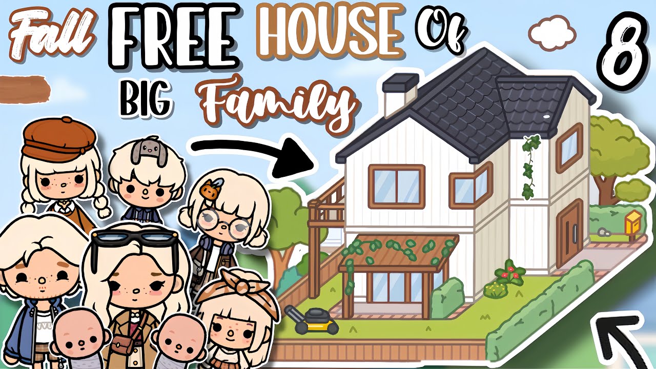 FREE HOUSE For FAMILY Of 8 Design🧸Toca Boca House Ideas [House Design ...