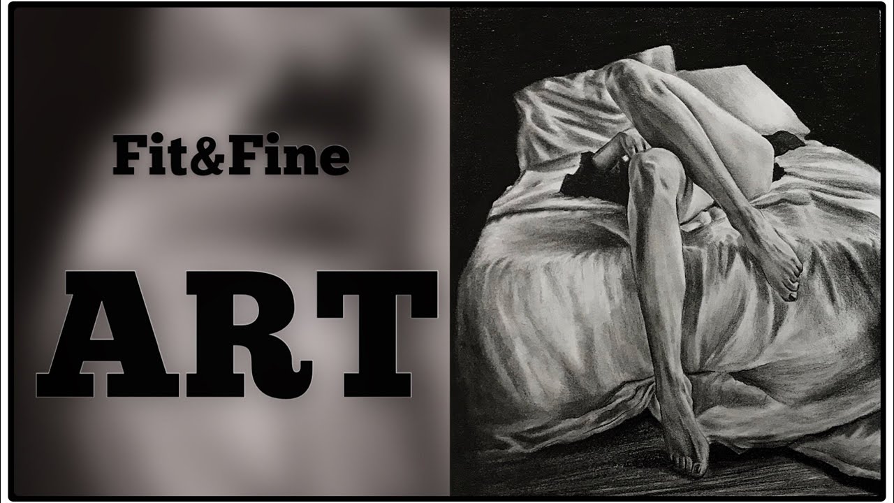 Pencil drawing of a girl model posing sleep on bed/How to shading - YouTube