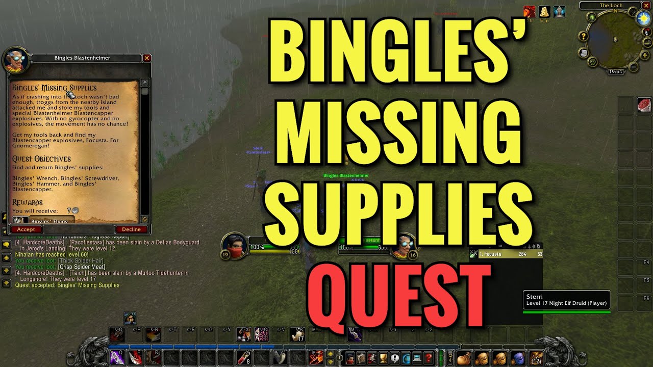 Bingles Missing Supplies Quest (WoW Classic) - YouTube