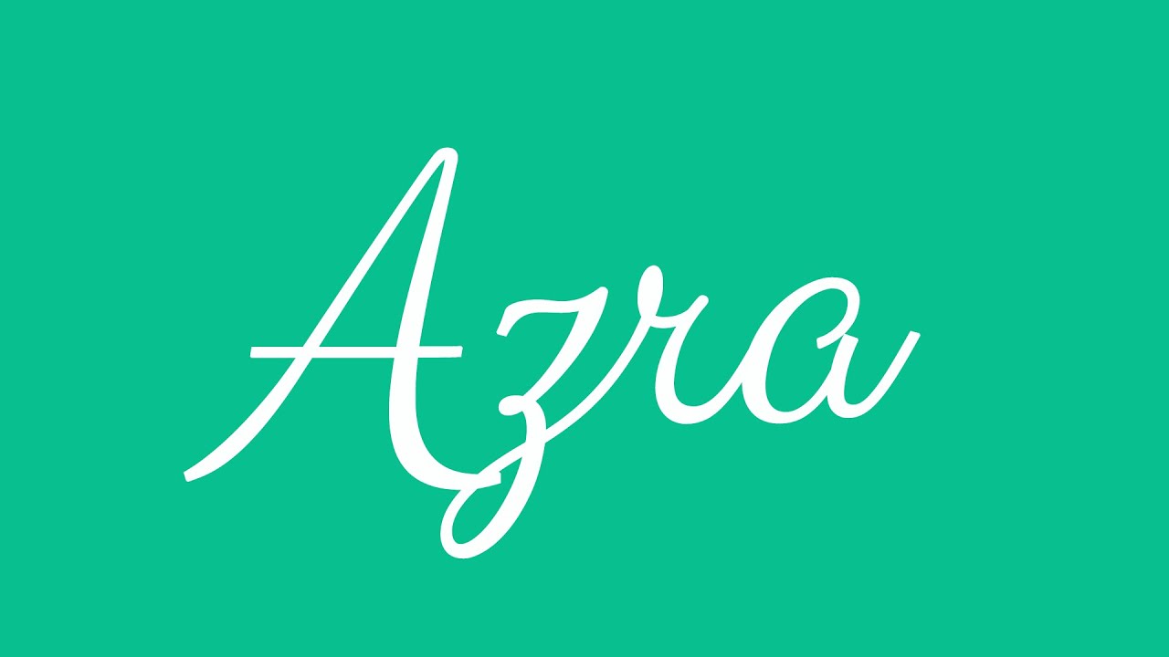 Learn how to Sign the Name Azra Stylishly in Cursive Writing - YouTube