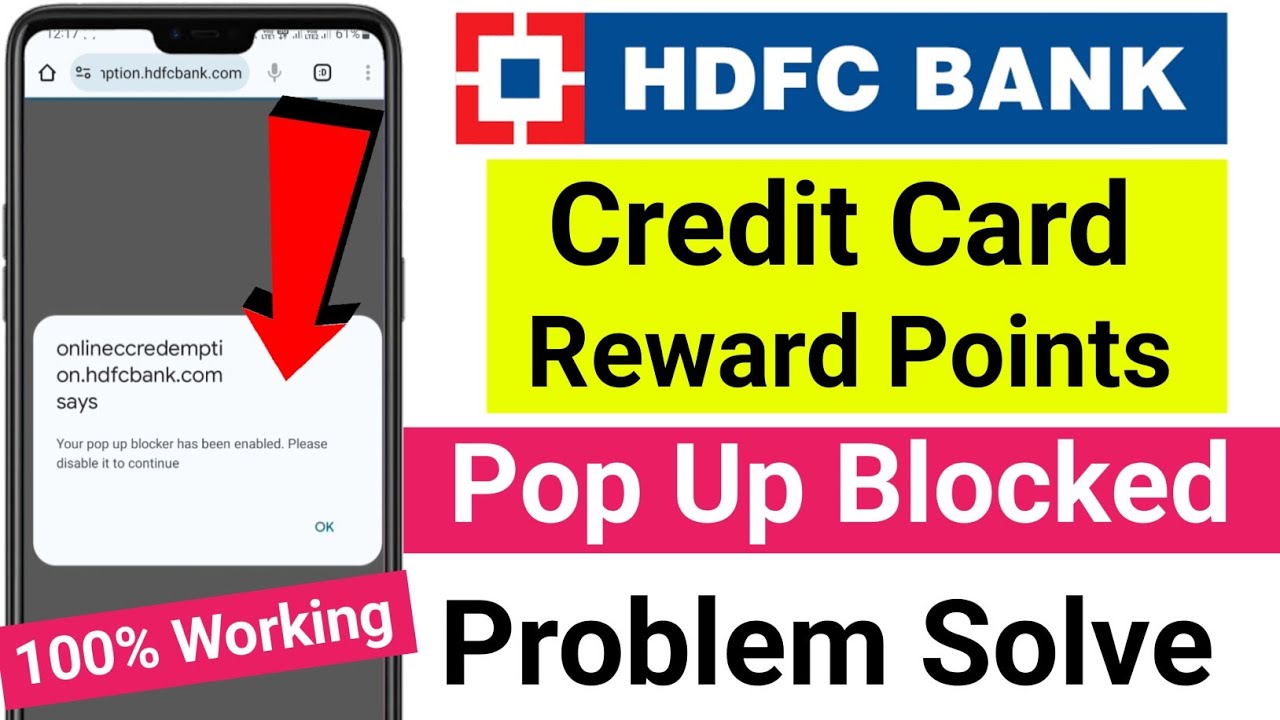 hdfc credit card reward points redeem pop up blocker problem solve ...