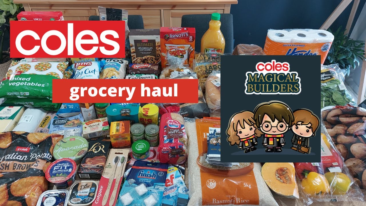 Australian Grocery Haul plus Coles Magic Builders unwrapping - YouTube