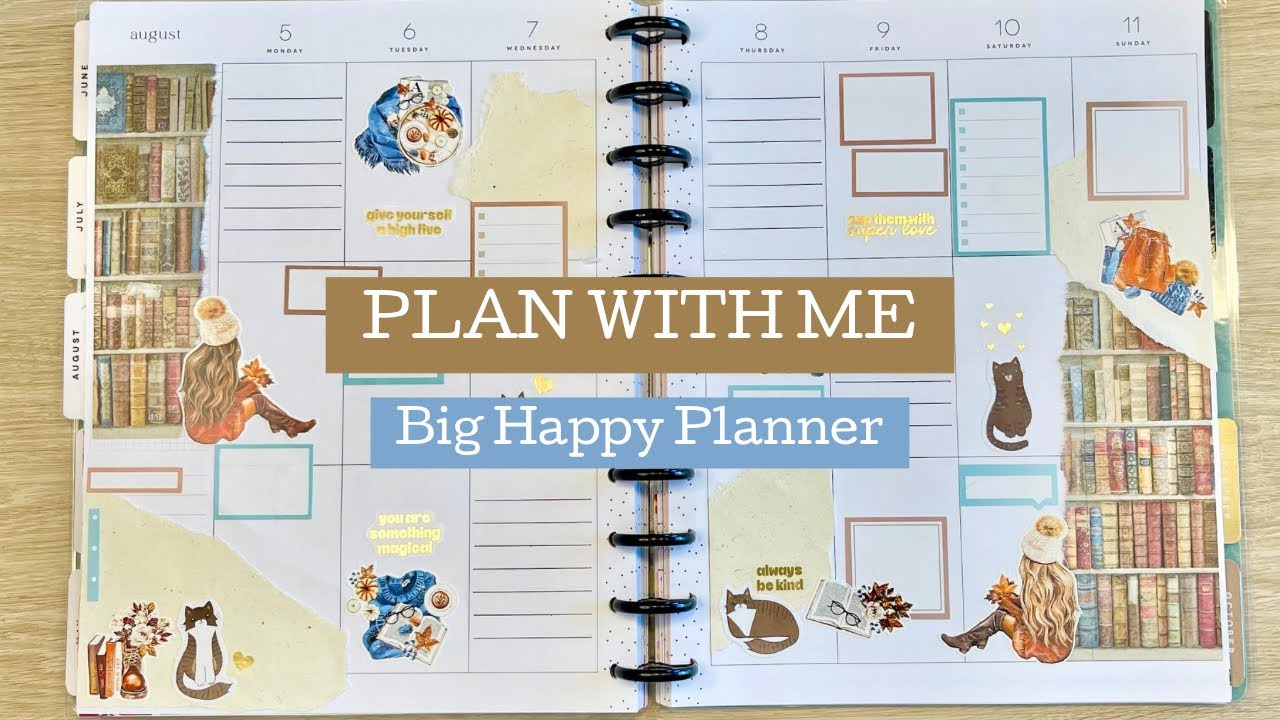 PLAN WITH ME | BIG HAPPY PLANNER | Int. Cat Day + Nat. Booklover’s Day ...