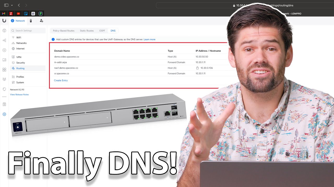 UniFi FINALLY added DNS - How to add DNS records to Dream Machine Pro 8 ...