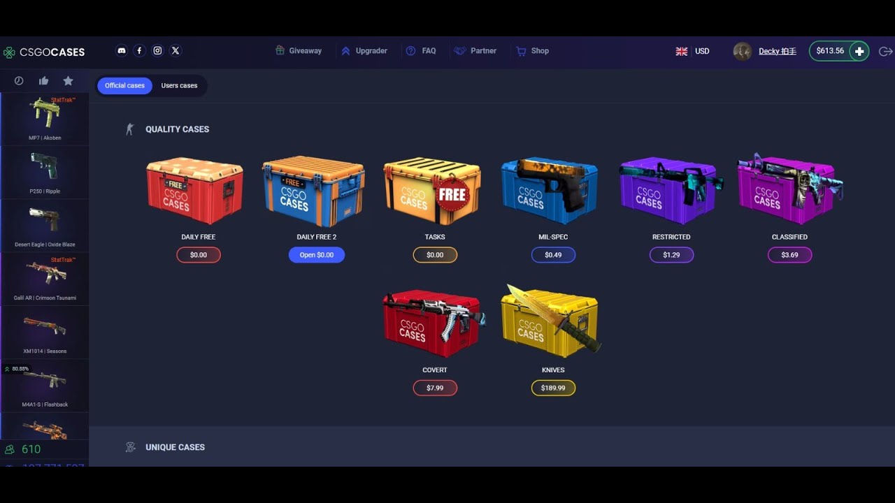 CS2 CASE OPENING !!! (CSGOCASES) - YouTube