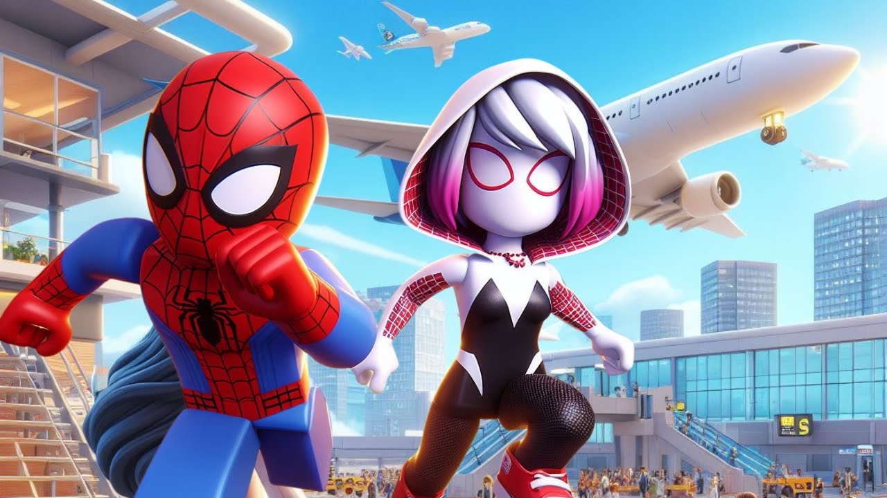 Spidey and Pixie Escaping The Airport - Roblox Obby - YouTube