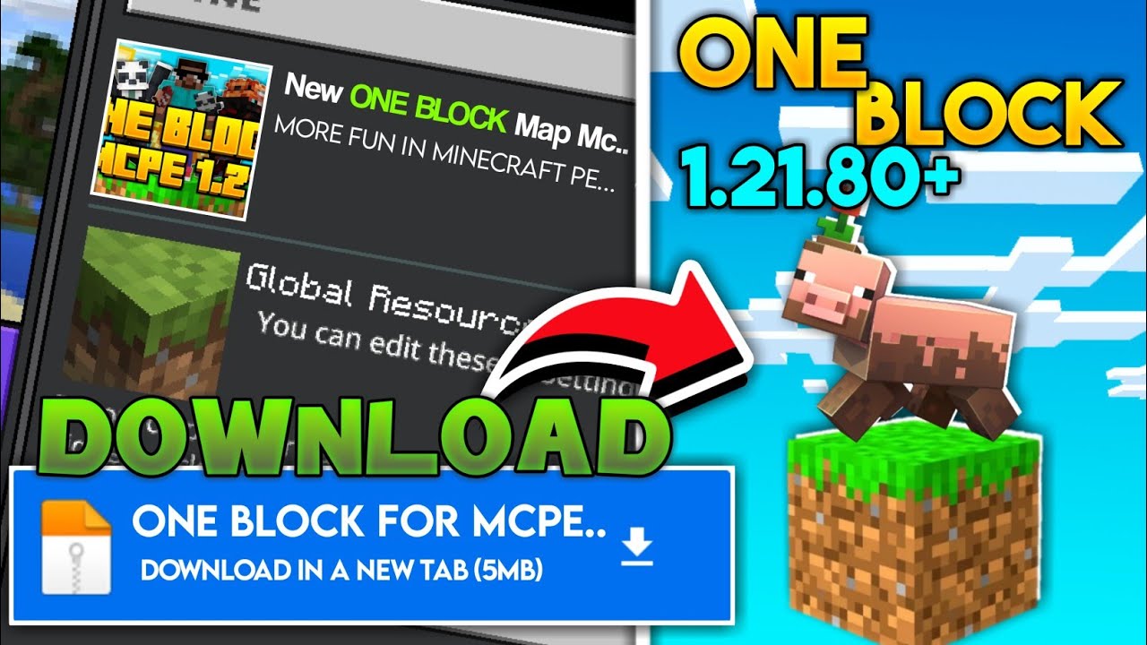 One Block For Minecraft PE 1.21+ || one block minecraft download ...