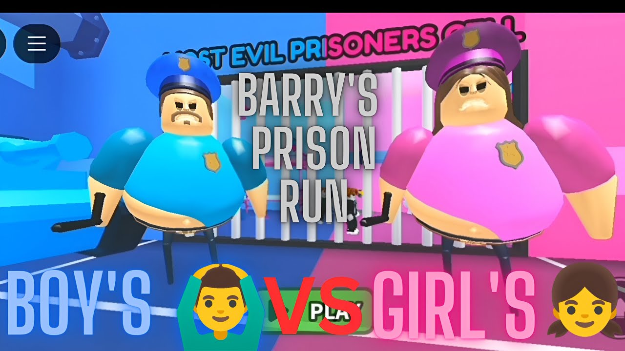 Boys BARRY vs Girls BARRY in BARRY'S PRISON RUN New (OBBY) Game ...