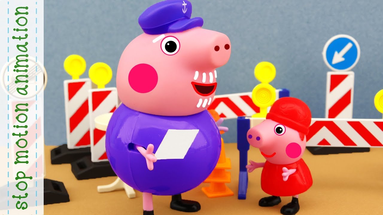 traffic laws peppa pig toys stop motion animation - YouTube