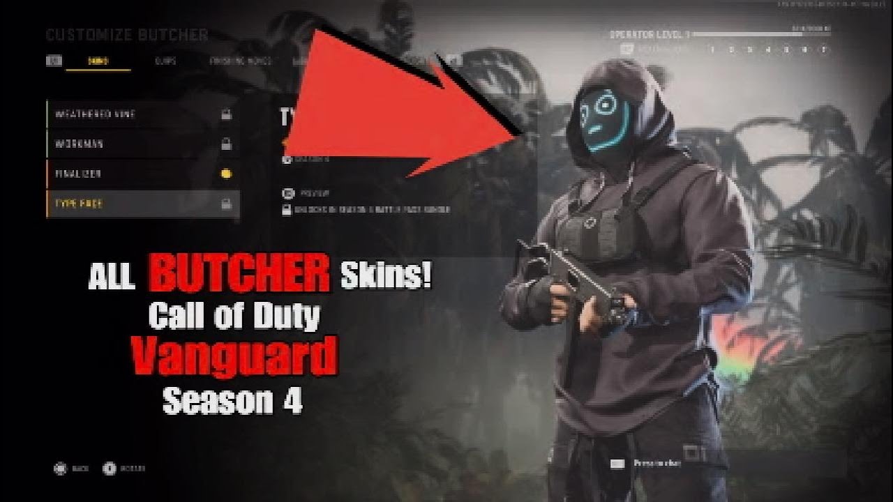 *NEW* ALL BUTCHER Operator Skins - (TYPE FACE) - CoD Vanguard Season 4 ...