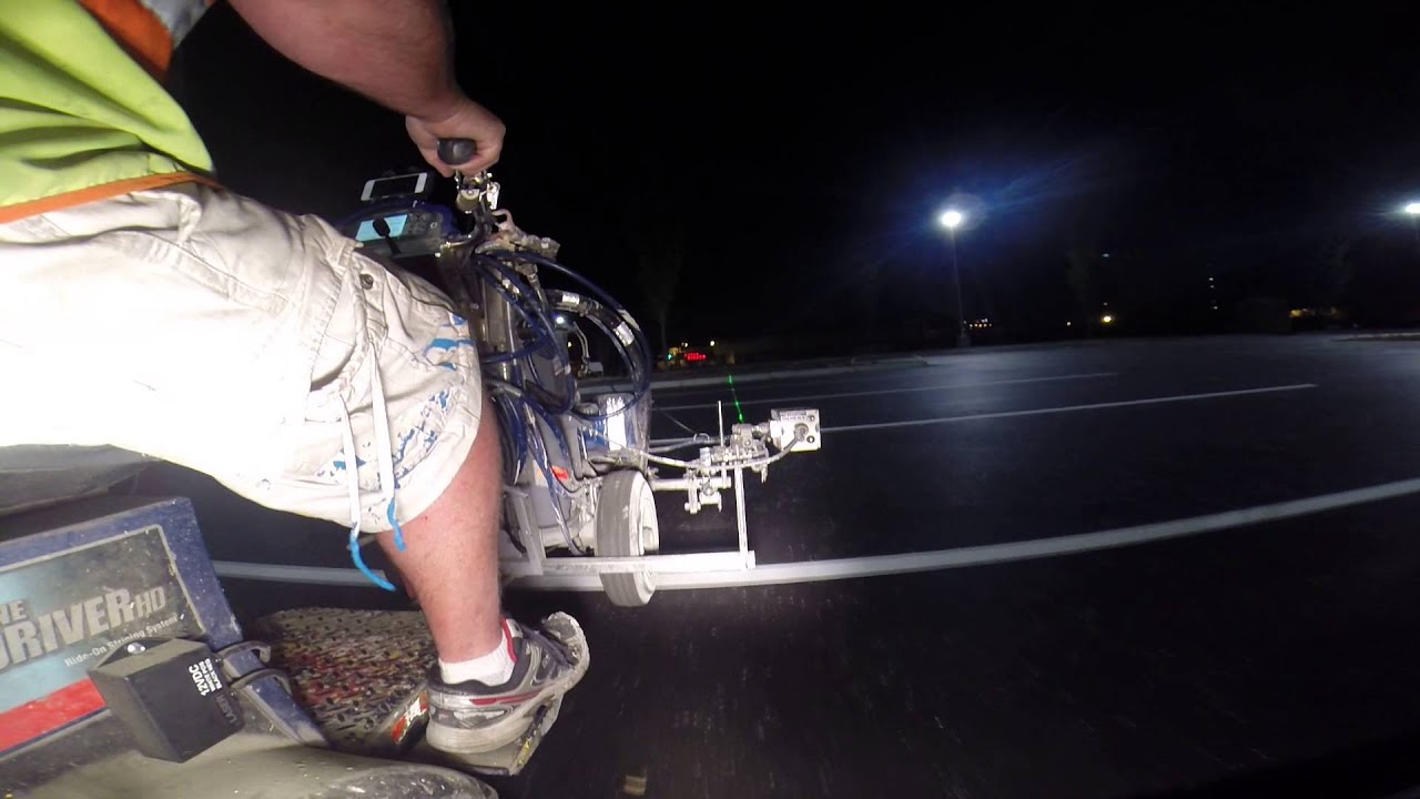 Striping new layout using the GL1000 Laser - YouTube