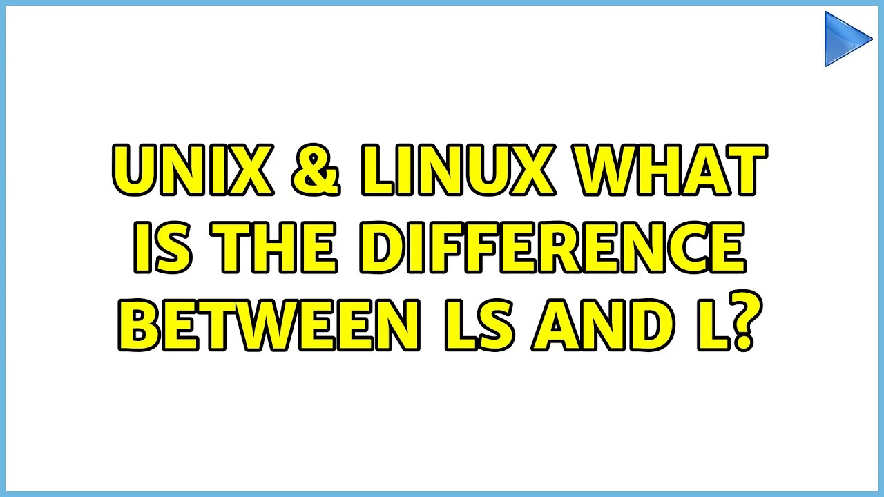 Unix & Linux: What is the difference between ls and l? (5 Solutions ...