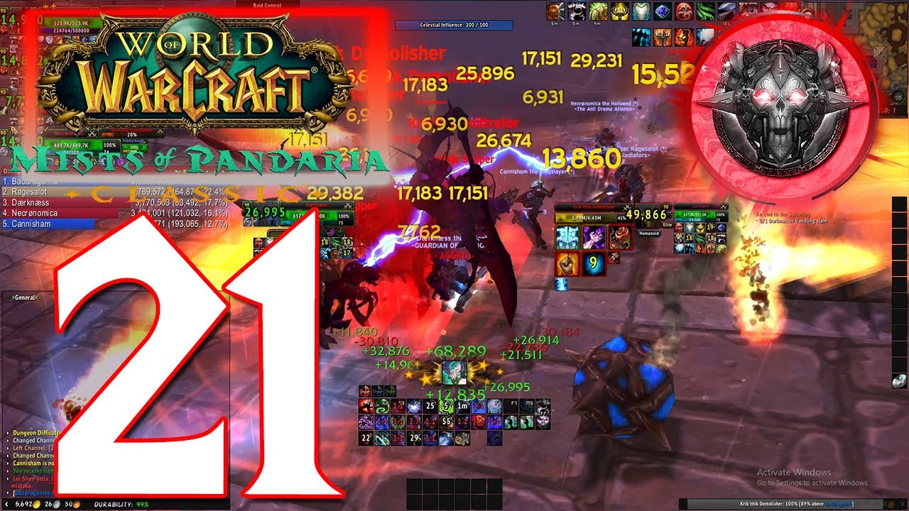 World of Warcraft Mist of Pandaria Blood Deathknight gameplay part 21 ...
