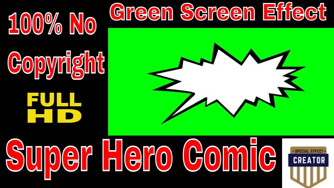 Super Hero Comic Part 1 Green Screen Effect With Sound FHD No Copyright ...