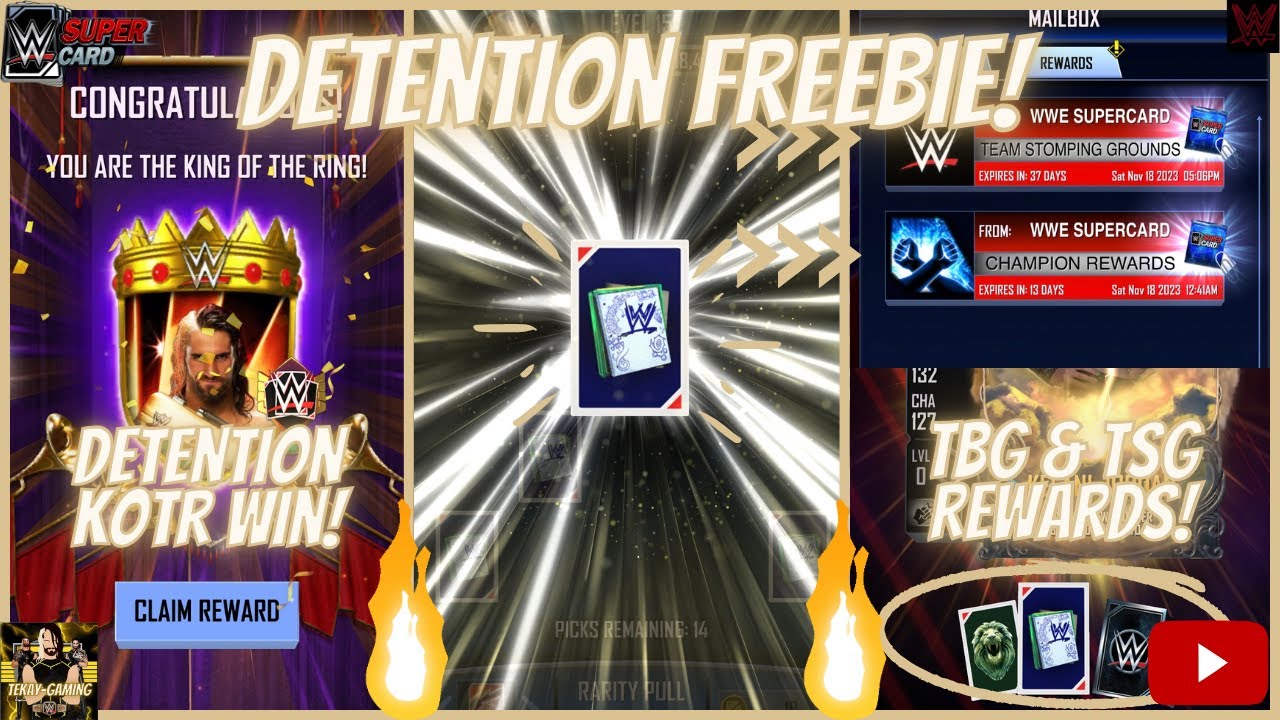 DETENTION FREEBIE! DETENTION KOTR WIN + TSG & TBG REWARDS! WWE ...