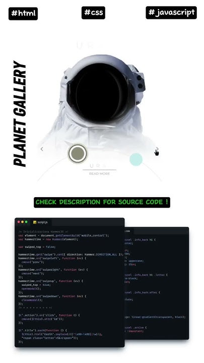 Planet Gallery Using Html Css Javascript Coding Programming Youtube