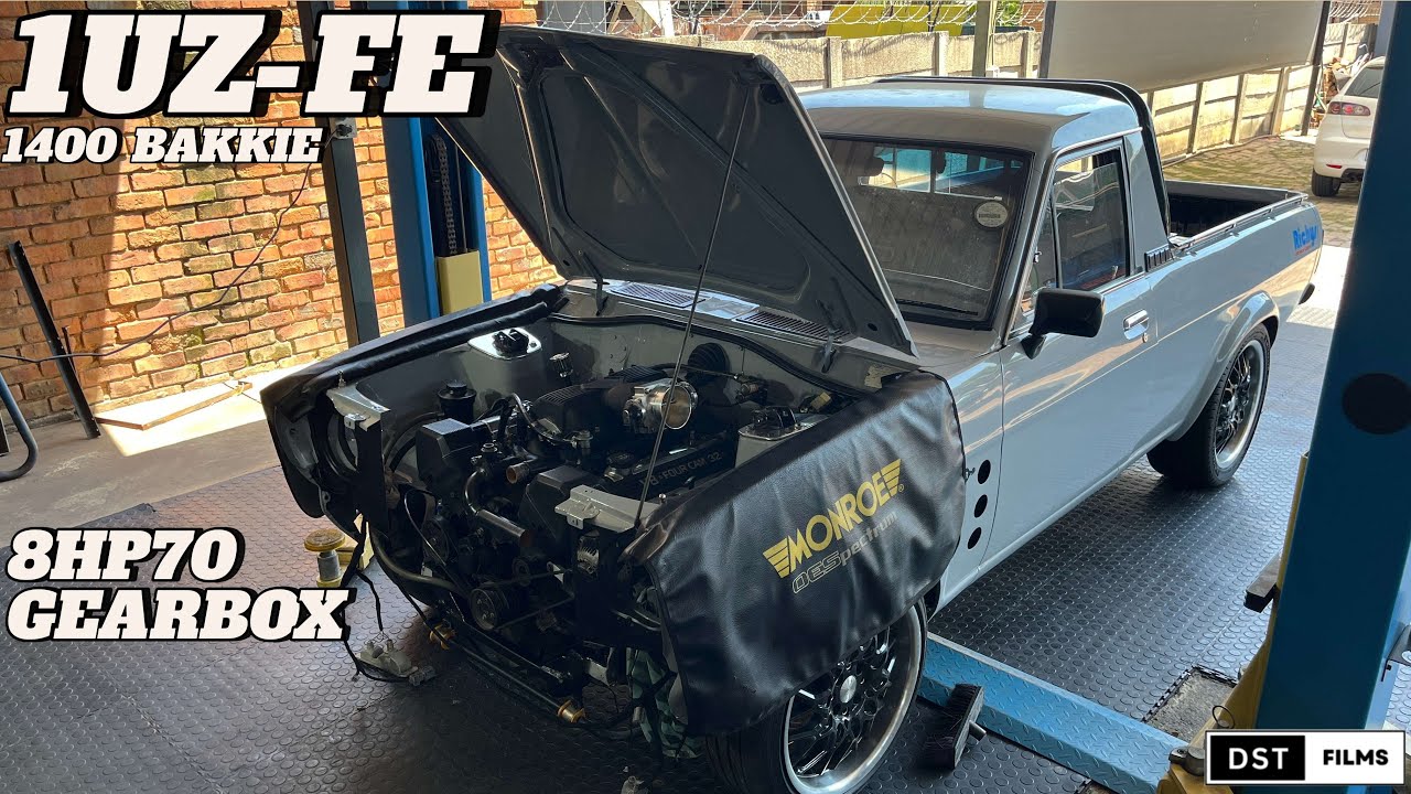 1UZ-FE Swapped Nissan 1400 Bakkie with a 8HP70 gearbox. Engine ...
