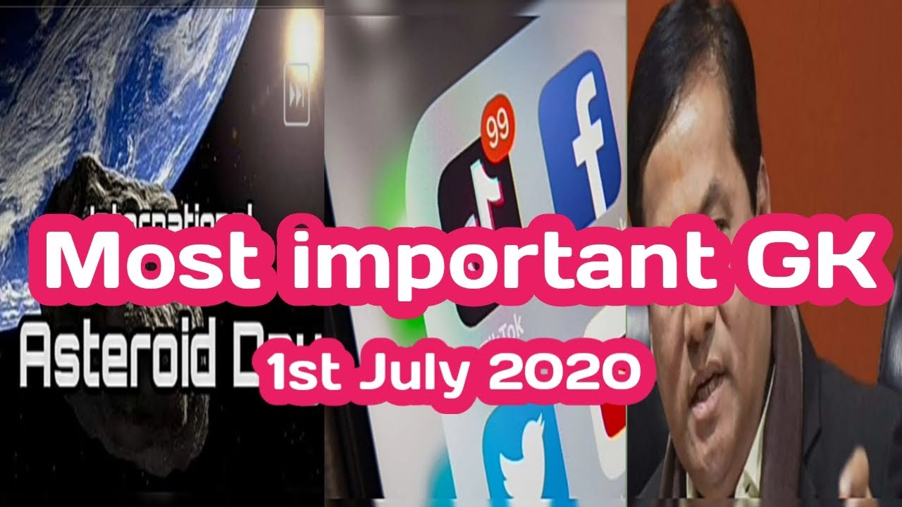 Current Affairs 1st July 2020 || Today's most important News ...
