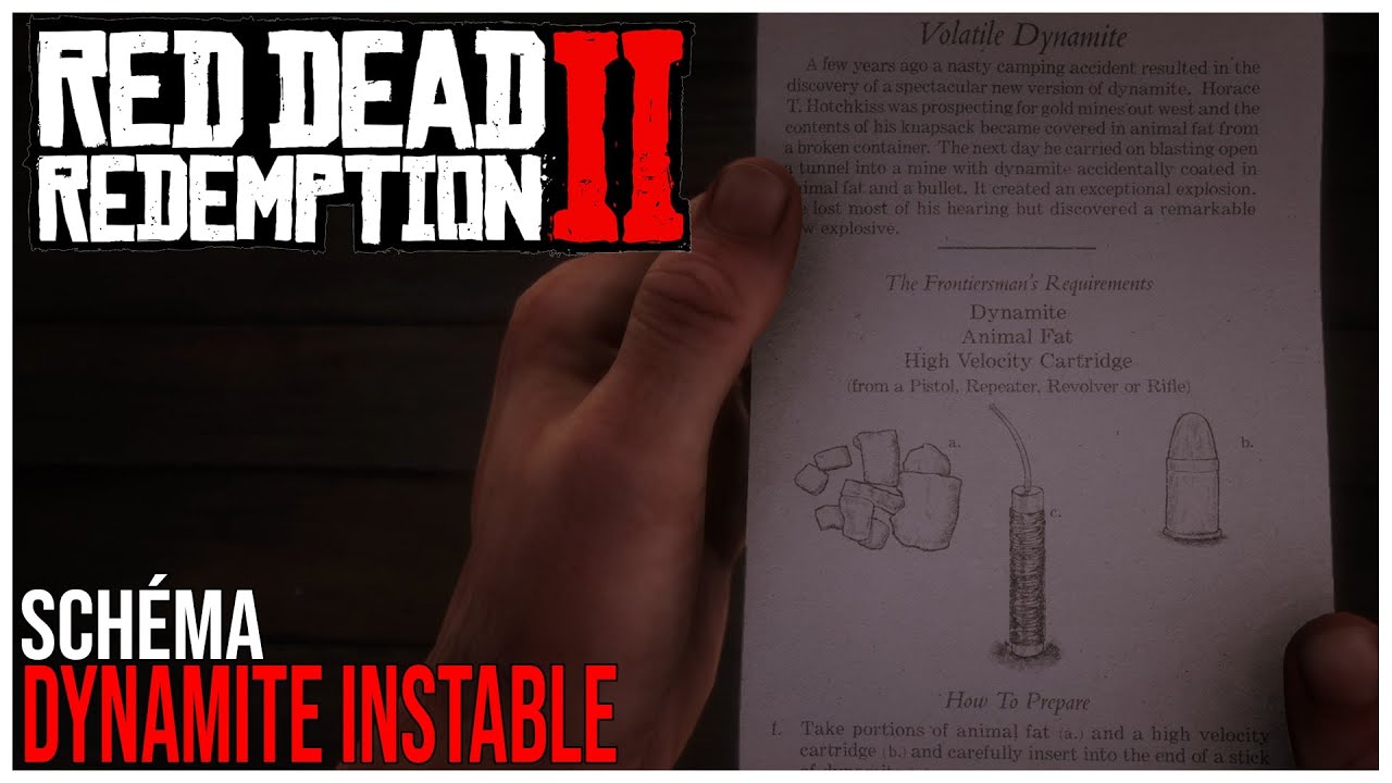 RED DEAD REDEMPTION 2 - Schéma - Dynamite instable - YouTube