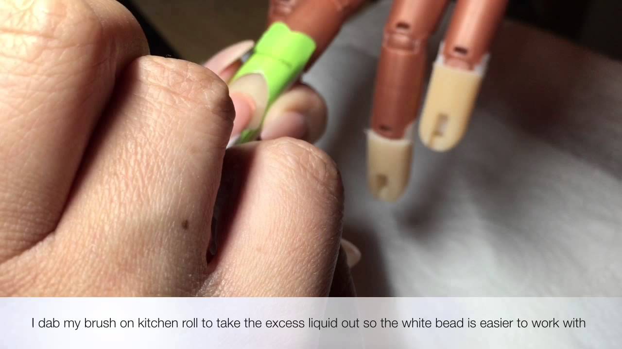 Reverse method sculpted French acrylic nail - YouTube