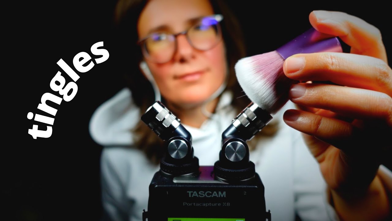 ASMR but I brush your ears for the perfect brain massage (Brain melting ...