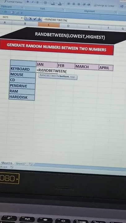 Excel | How to generate Random Numbers in excel- RANDBETWEEN() Function - YouTube