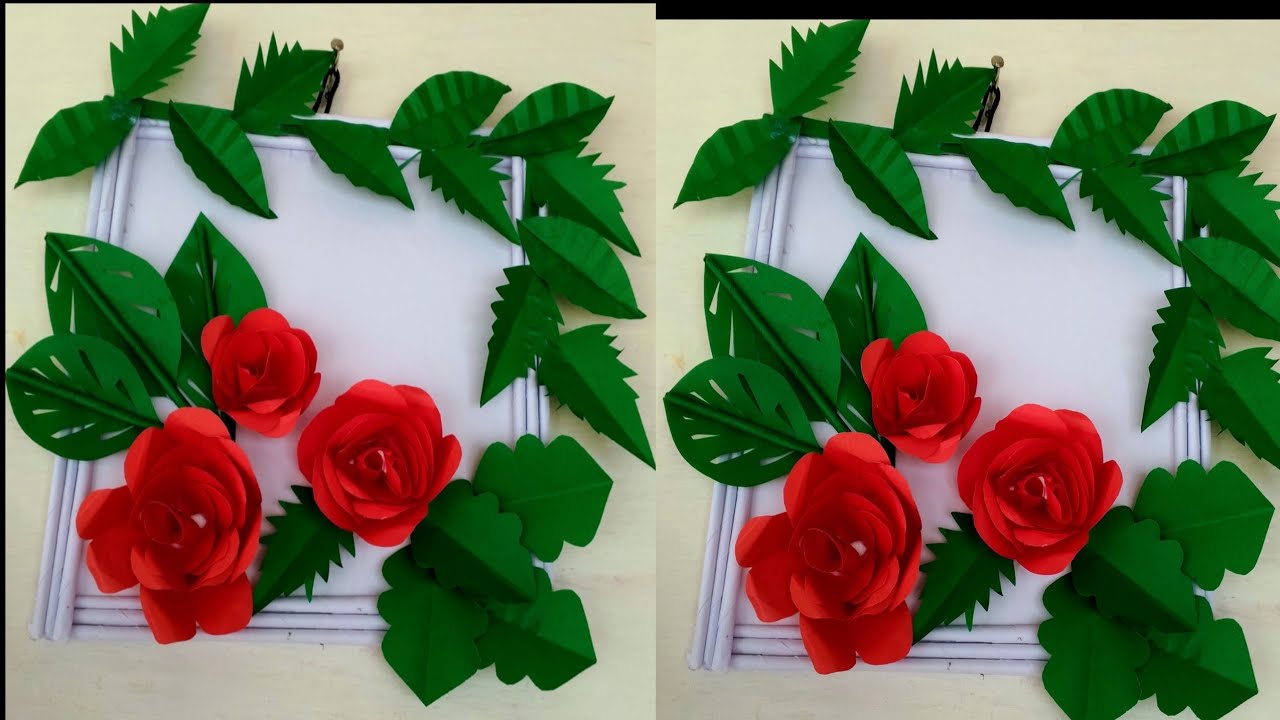 Easy Wall Decorate ldea of Paper || aasan senery banny ka tarika paper ...