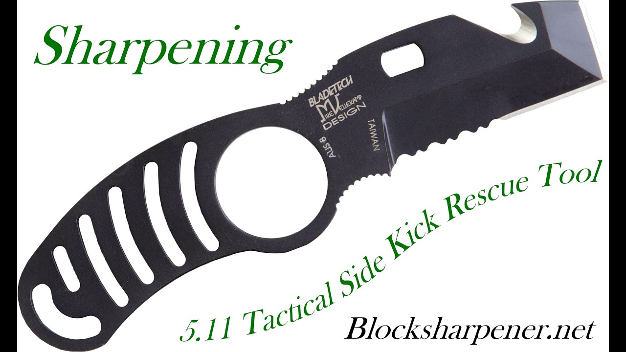 How to sharpen a Sidekick Rescue Tool, Sharpening 5.11 Tactical Side Kick Rescue Tool knives ...