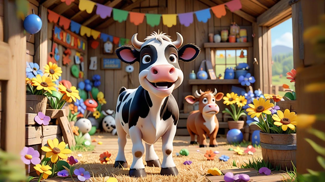 Old MacDonald’s Animals — Moo Moo Fun! | Classic Farm Song for Kids ...