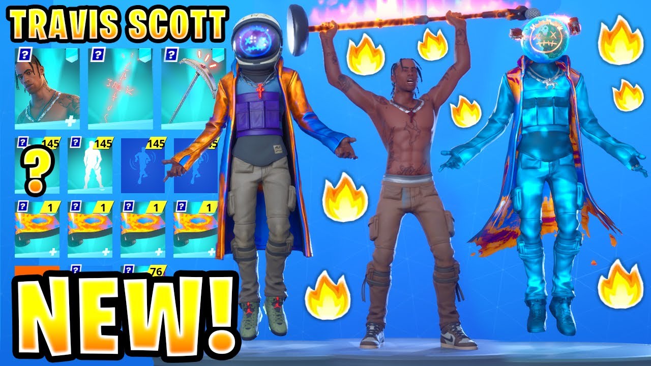 *NEW* Leaked Travis Scott Fortnite Skins & Emotes.! (Travis Scott Meme ...