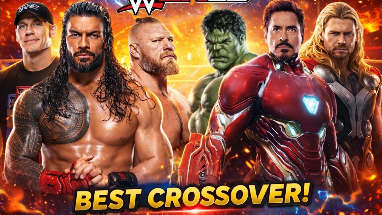 Team Roman Reigns Brock Lesnar & John Cena Vs Team Avengers | WWE 2K26 ...