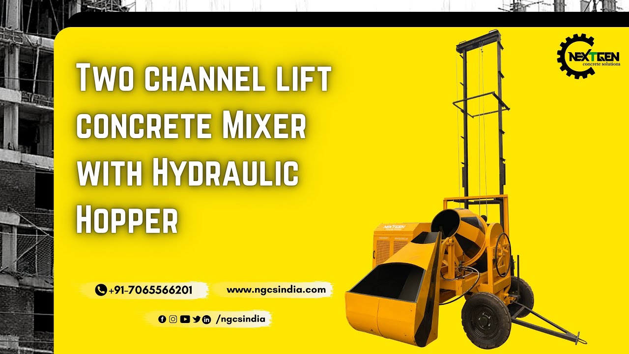 Two Channel Concrete Lift Mixer Hydraulic Hopper/2 Pole Lift/ Tower ...