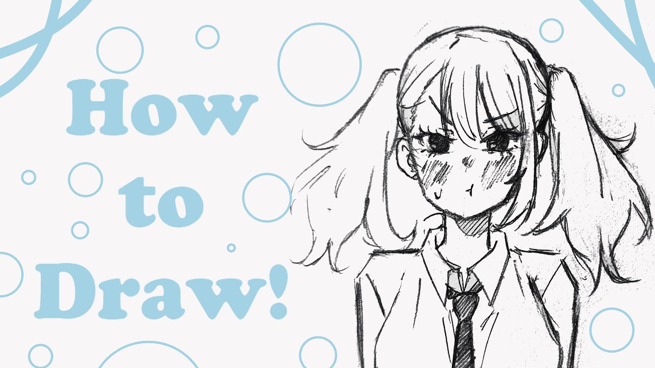 How to draw a cute anime girl pouting! - YouTube