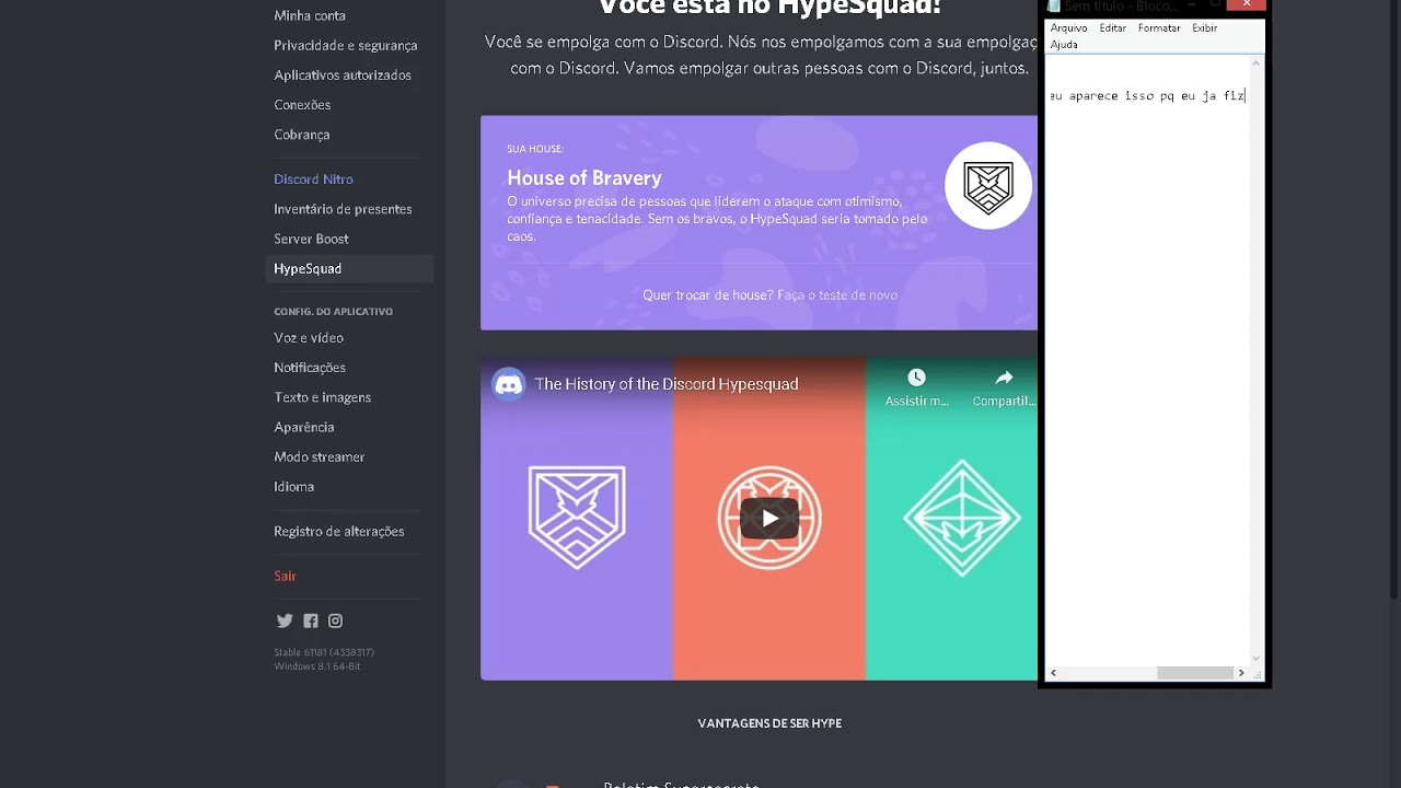 COMO PEGAR AS INSIGNÍA HYPESQUAD DO DISCORD!!! - YouTube