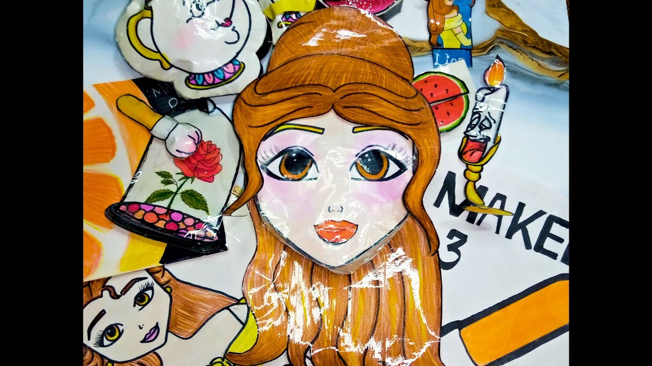 [Paper craft] Beauty and the Beast Belle #makeupasmr #craft #diy - YouTube