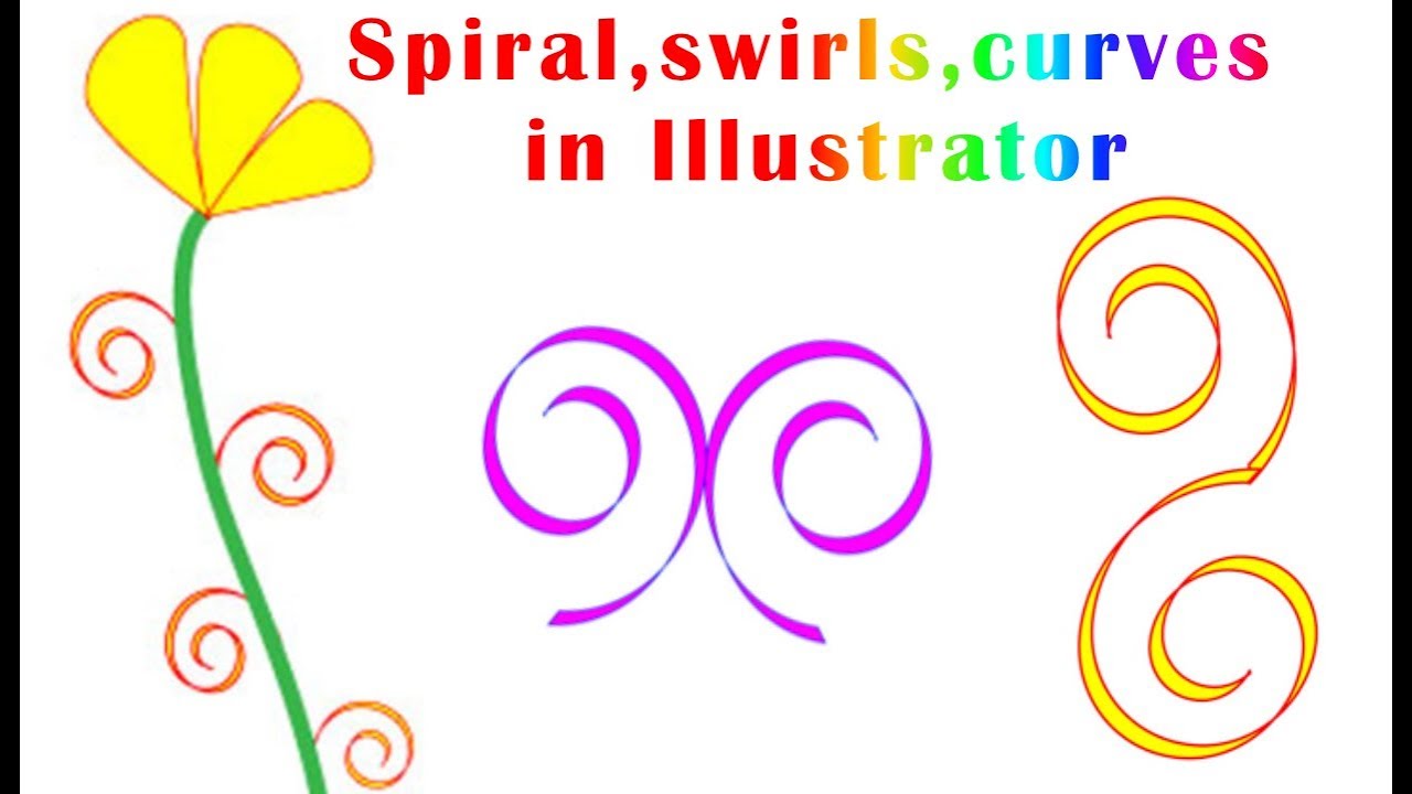 How to use spiral tool #draw swirls #curves #florals Illustrator CC ...