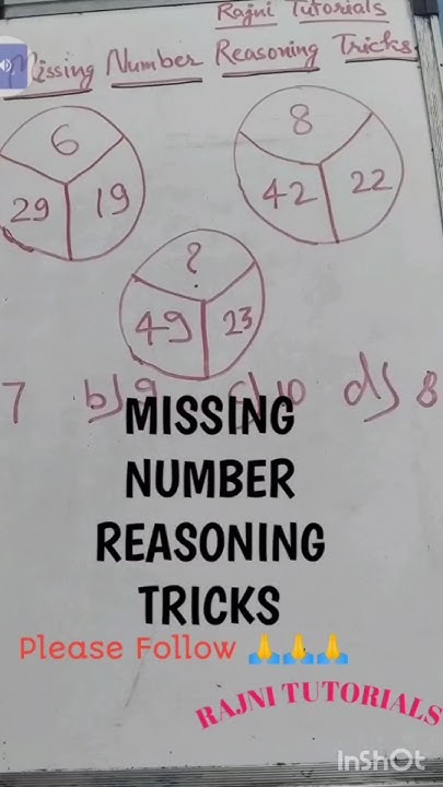 MISSING NUMBER REASONING TRICKS.Missing Number Short Tricks.Found the missing number # ...