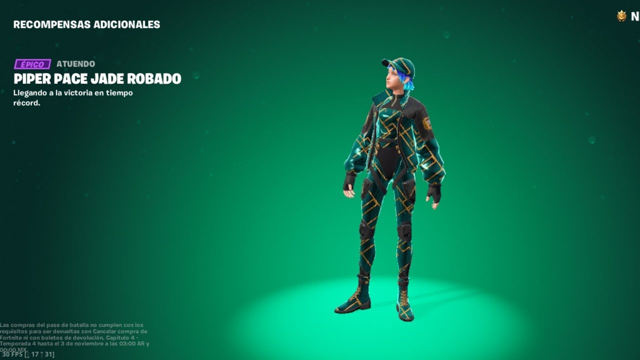 Piper Pace (Jade Robado) Super Estilos del Pase de Batalla Fortnite ...
