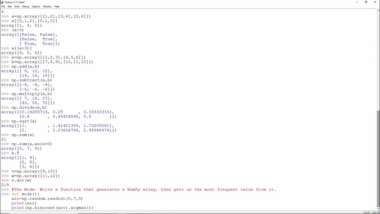 Python NumPy Basic Practical - YouTube