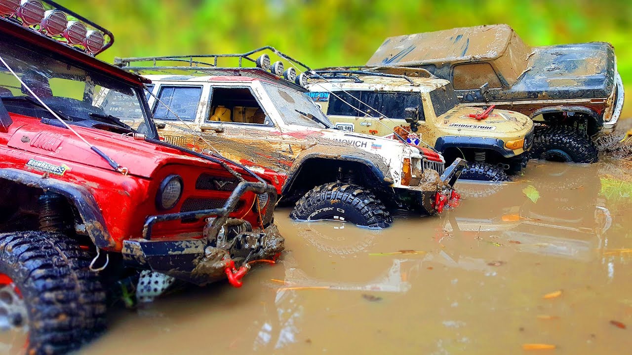 RC Trucks MUD Action Extreme OFF Road — UAZ 469 Hunter, Jeep Cherokee ...
