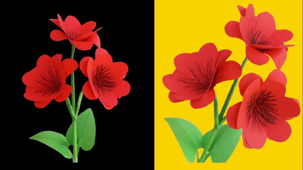DIY Geranium Merah dari Kertas Origami|• How to make Beautiful Geranium ...