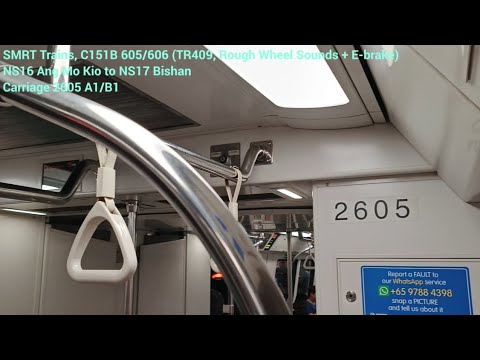 [Rough Wheel Sounds + E-brake] SMRT Trains - KSF C151B [605/606] [Ang ...