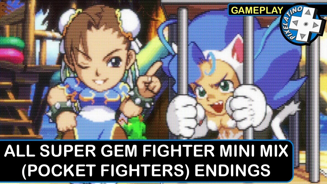 ALL SUPER GEM FIGHTER MINI MIX (POCKET FIGHTERS) ENDINGS - YouTube