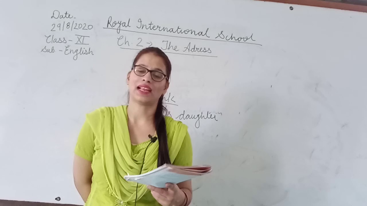 Class XI English Reader Chap 2 The Address Part 1 - YouTube